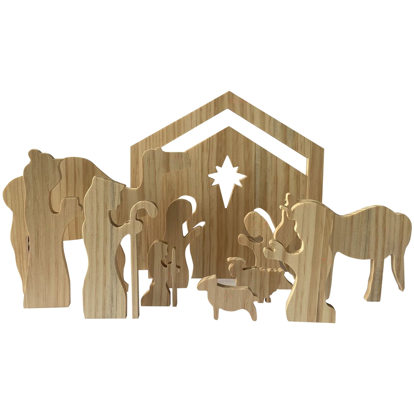 Wooden Nativity Set Wooden Manger Creche Nativity Scene Montessori ...