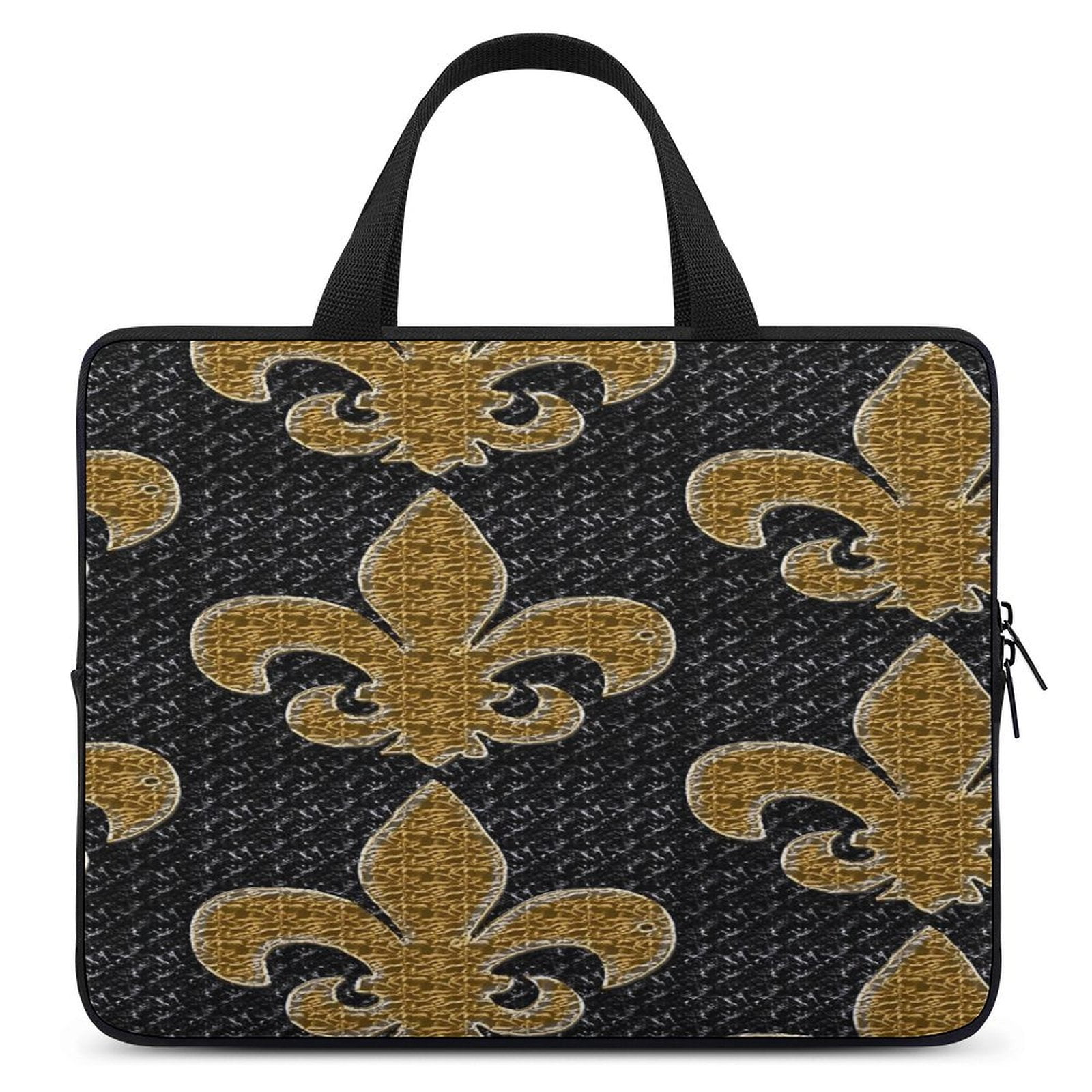 Black And Gold Fleur De Lis Laptop Bag Women Man 10 12 13 15 17 Inch ...