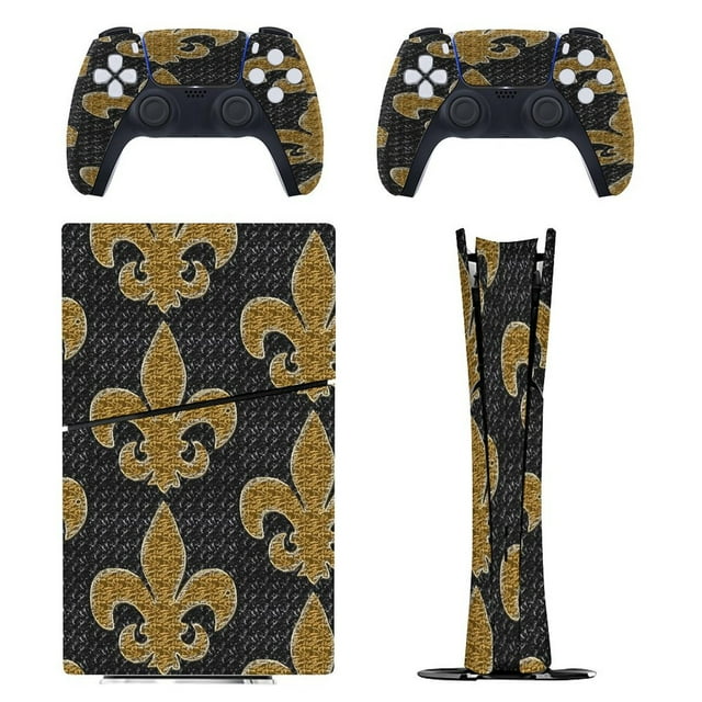 Black And Gold Fleur De Lis PS5/PS5 Pro/PS5 Slim Digital Disc Skin ...