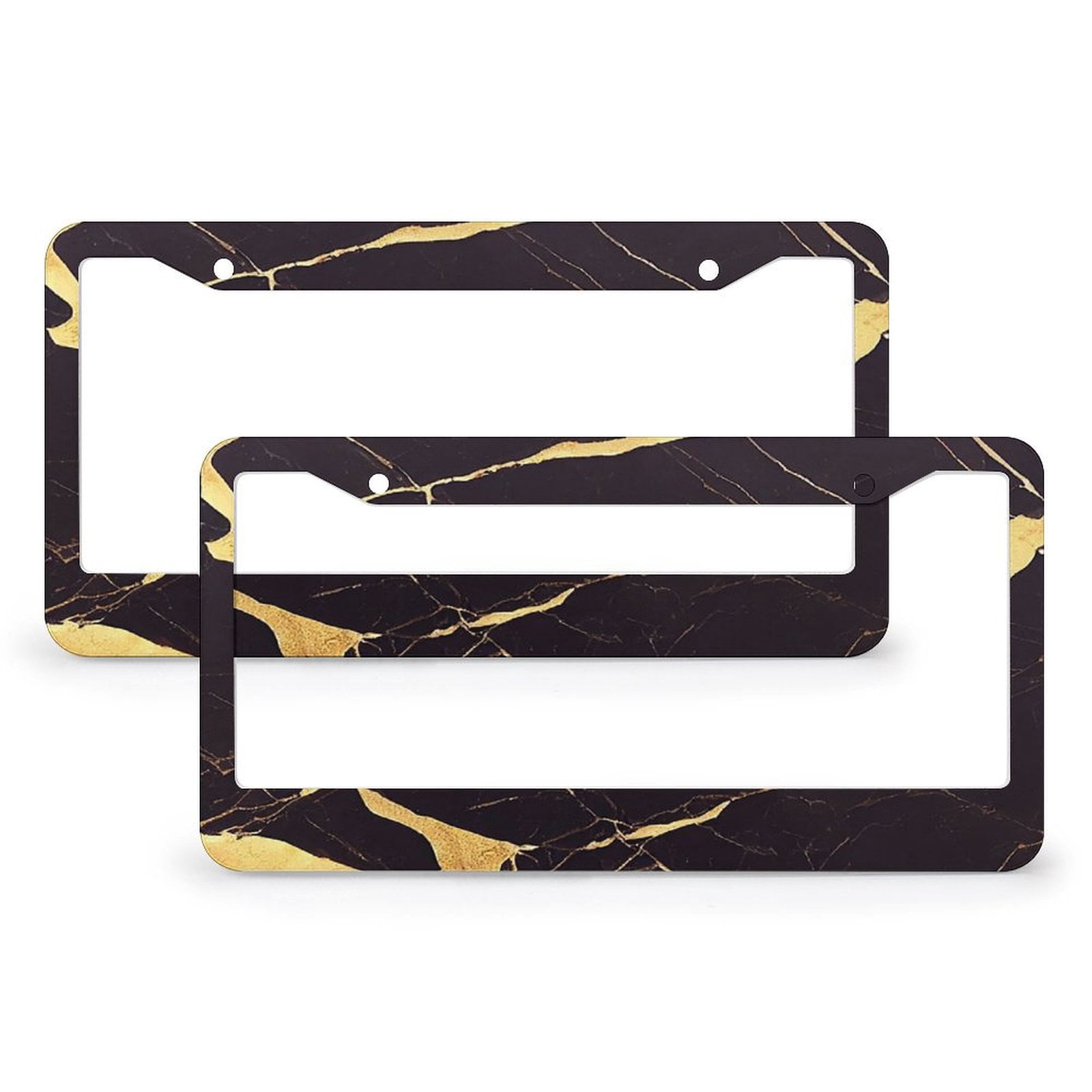 Black And Gold Foil Gradient Marble Texture 2 Pack License Plate Frame ...