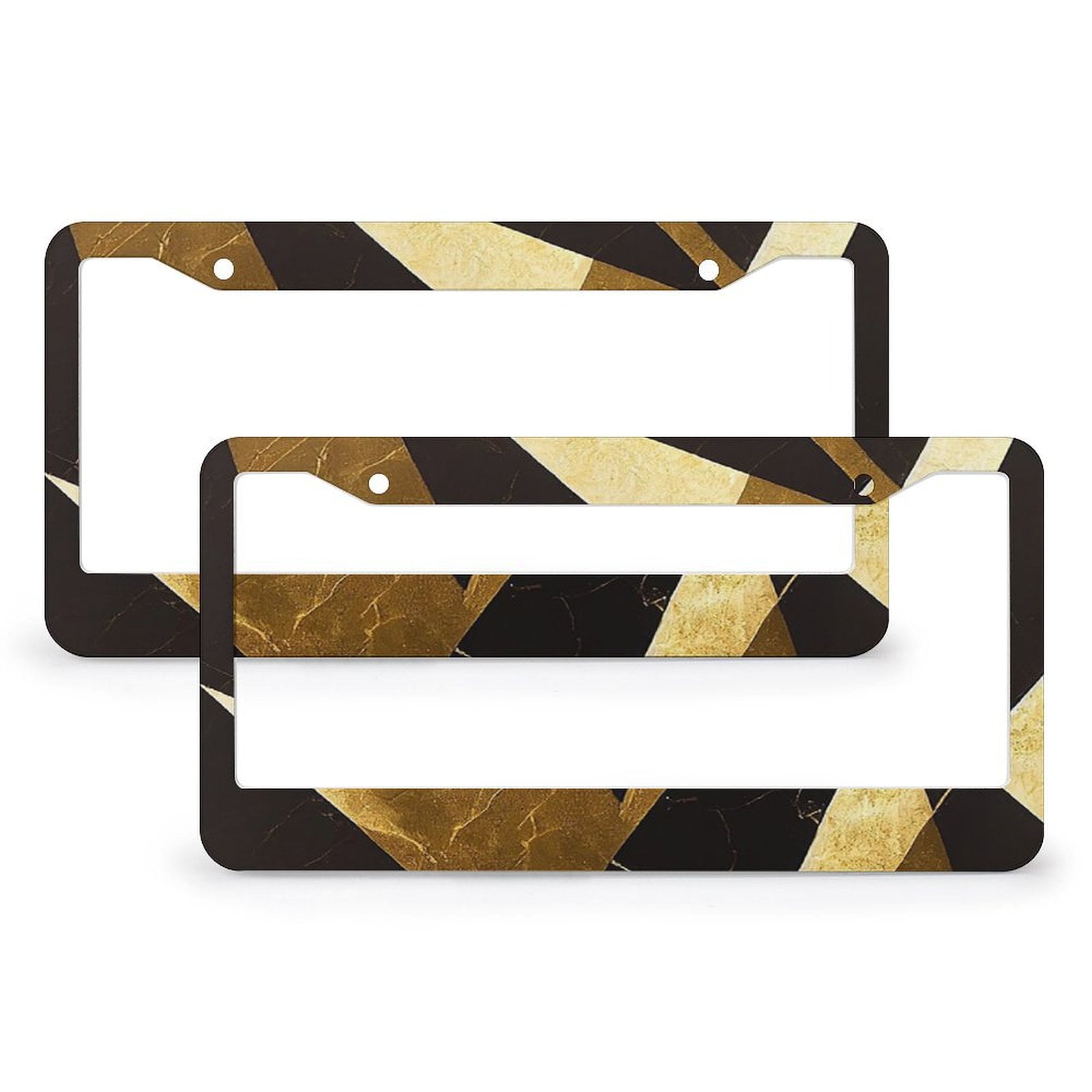Black And Gold Gradient Marble Texture License Plate Frame - 2 Pack ...