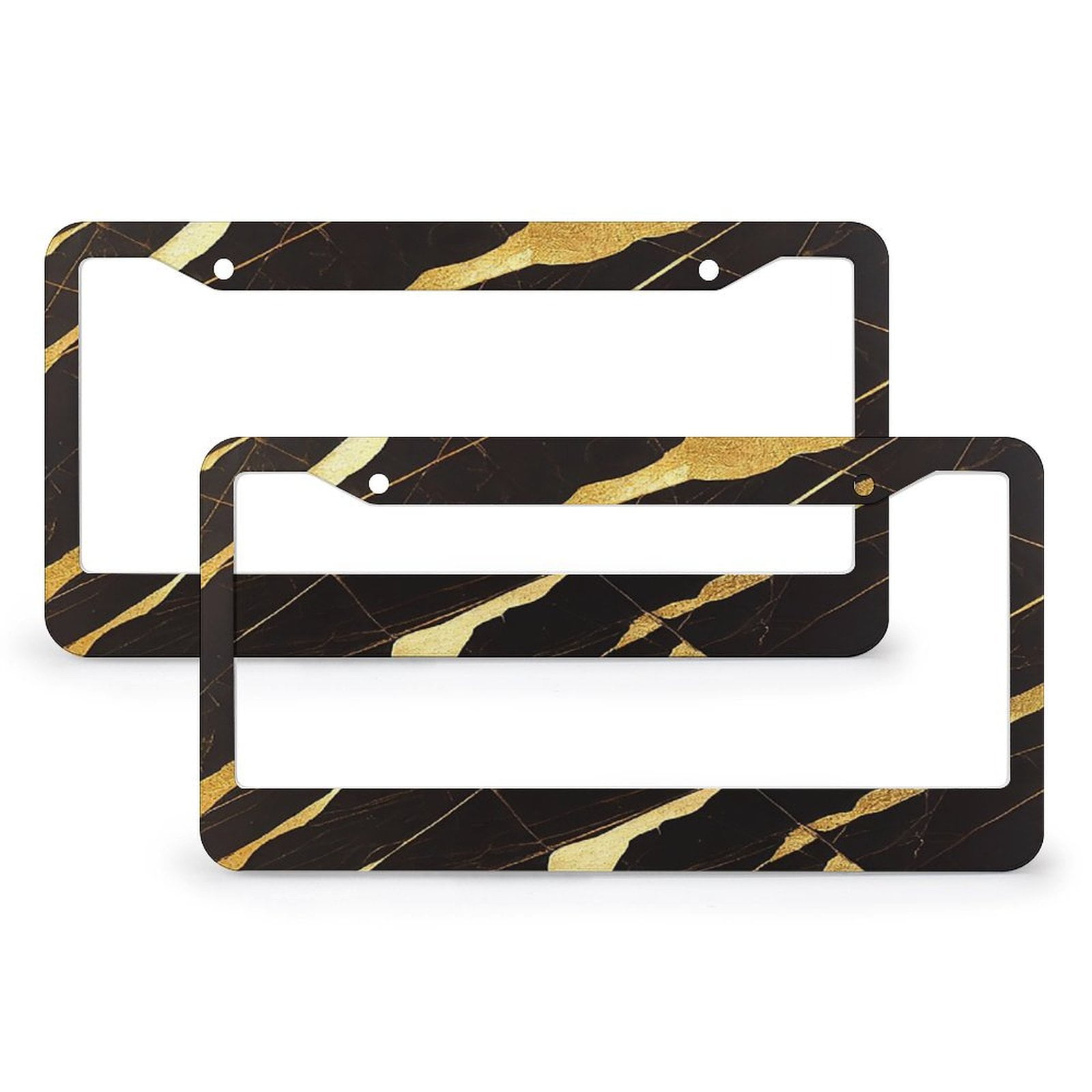 Black And Gold Gradient Marble Texture License Plate Frame - 2 Pack ...