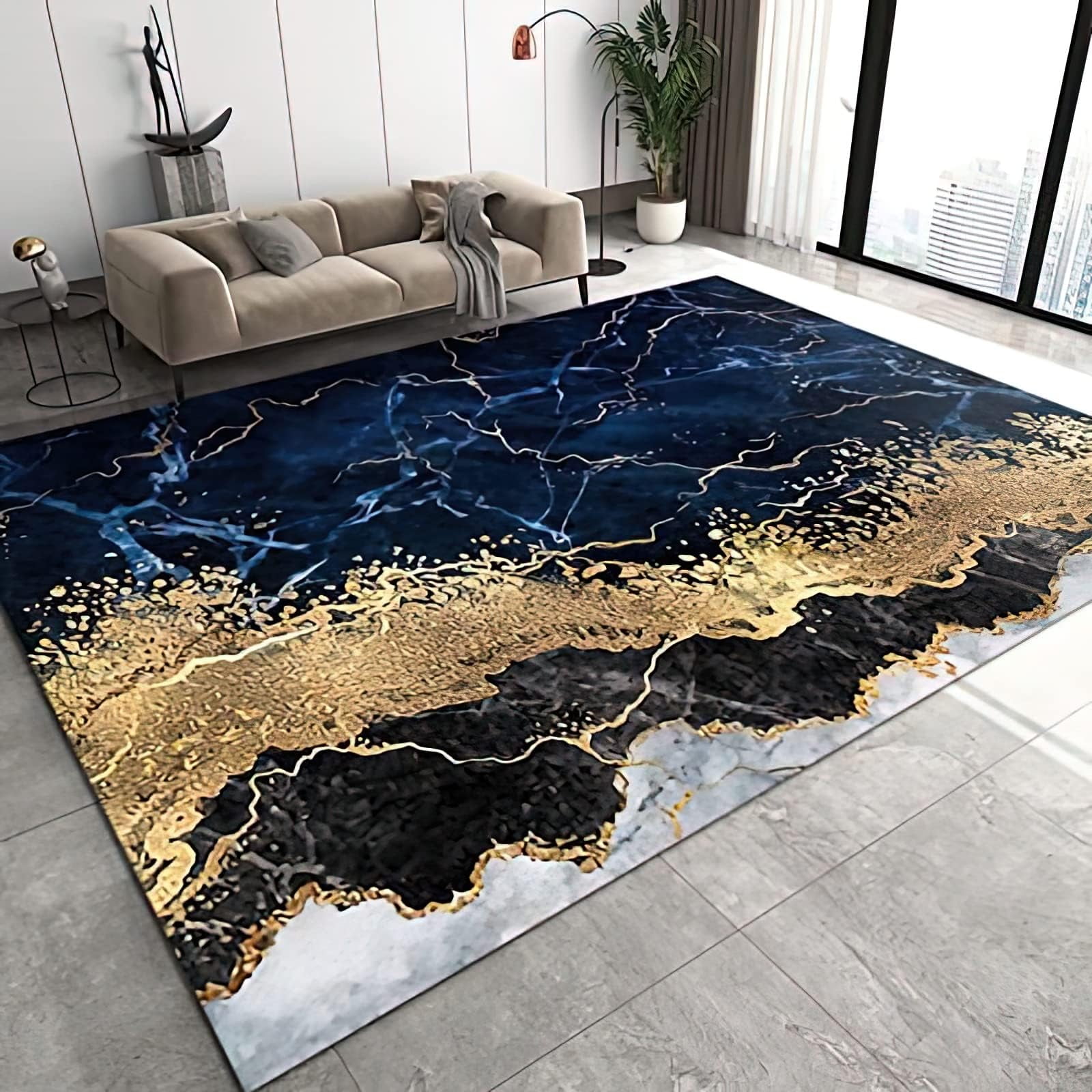 Black And Gold Marble Texture Area Rug Fake Stone Texture Liquid ...
