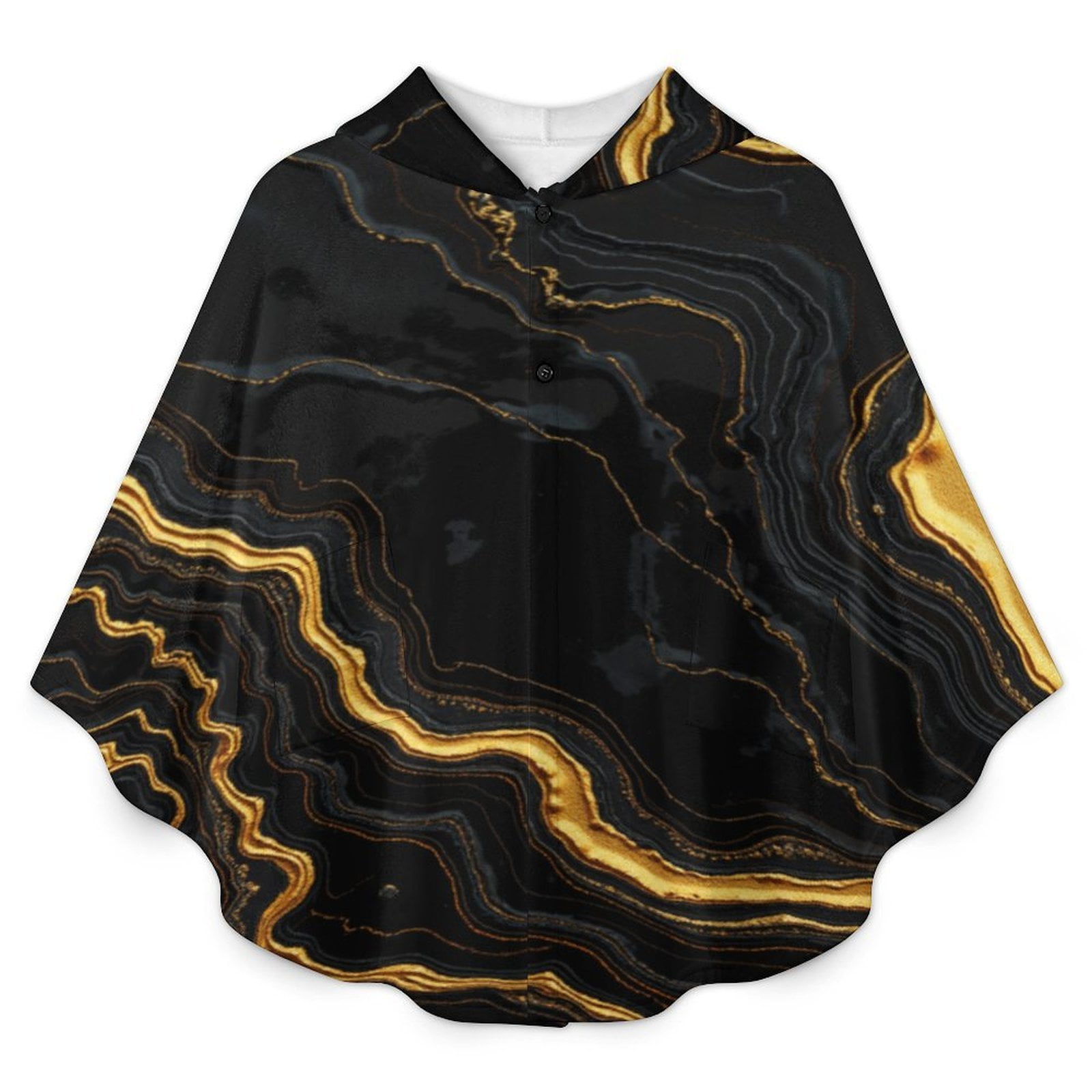 Black And Gold Marble Texture Blanket Oversized Wearable Hooded Blanket ...