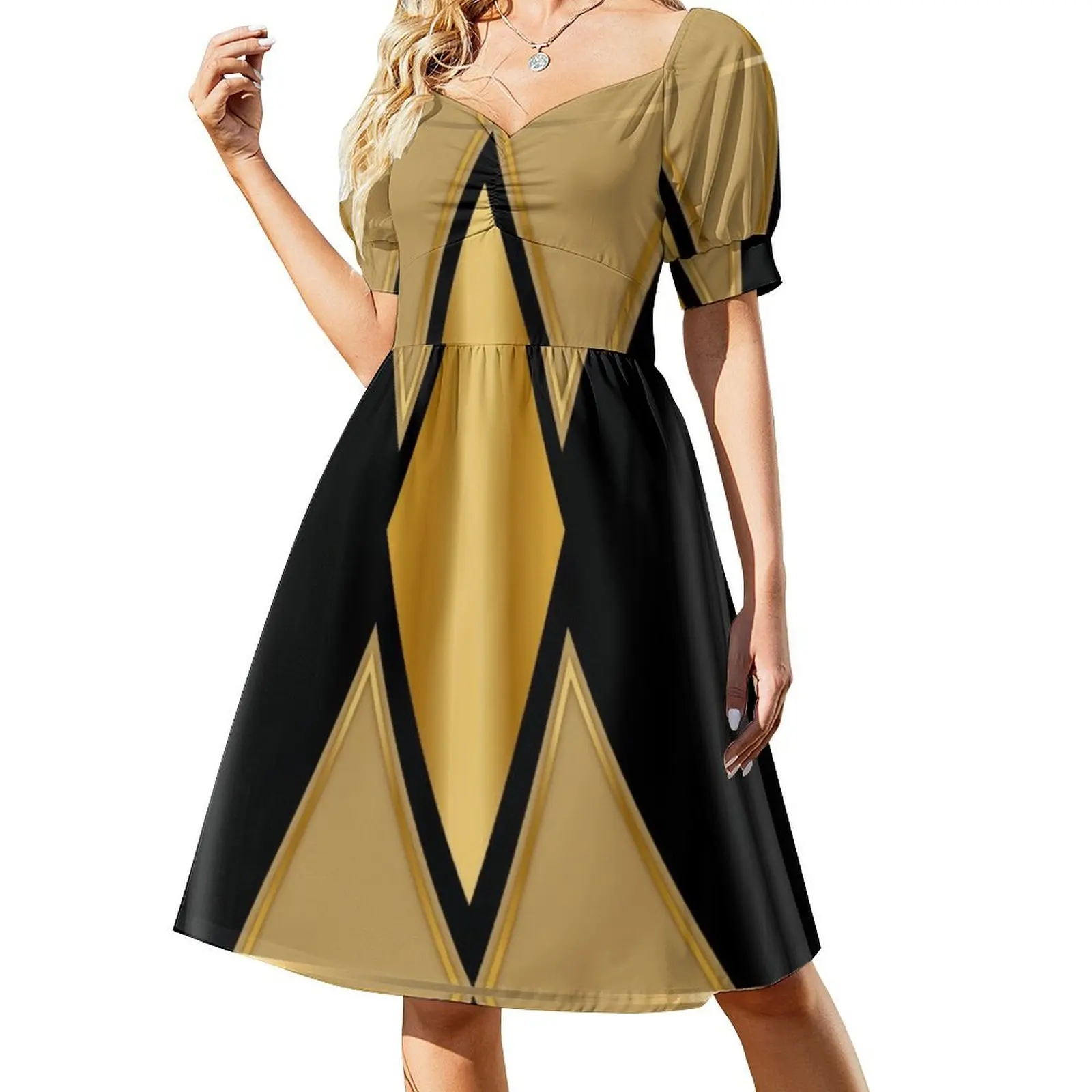 Black And Gold Sleeveless Dress chic and elegant evening dress clothes ...