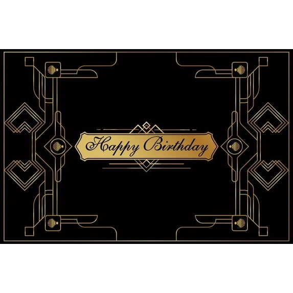 Black And Golden Retro Texture Birthday Background Luxury Party Crazy ...