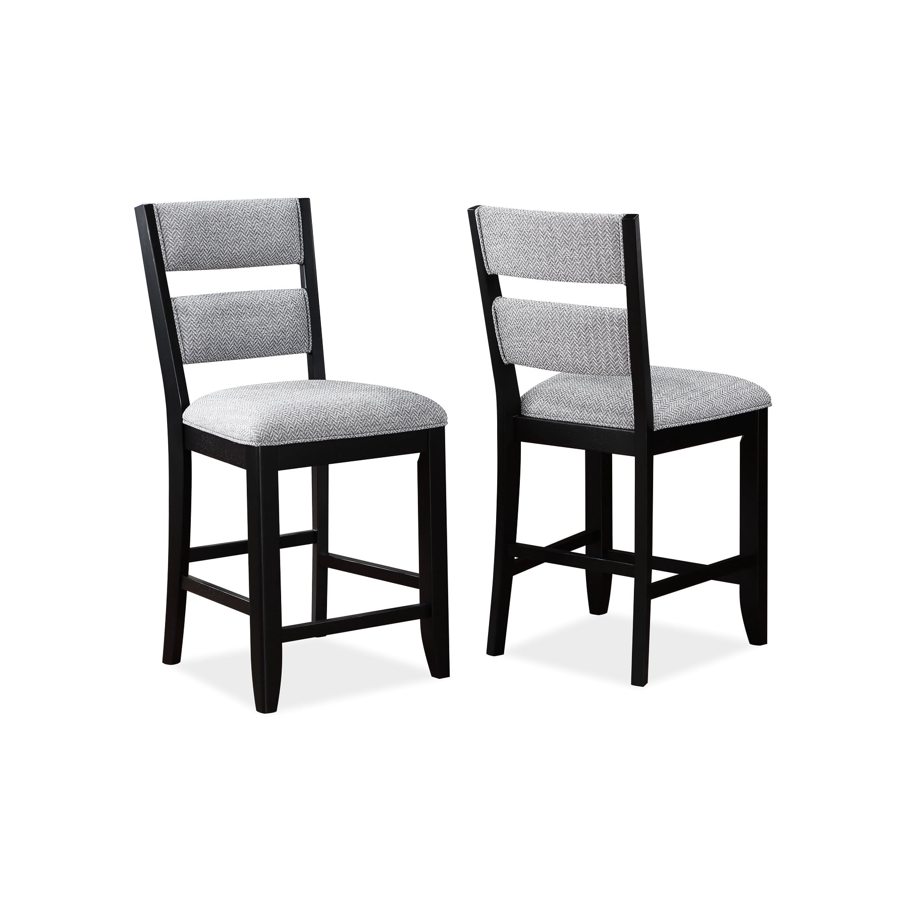 Black And Gray Counter Height Dining Chairs With Back Upholstered Seat ...
