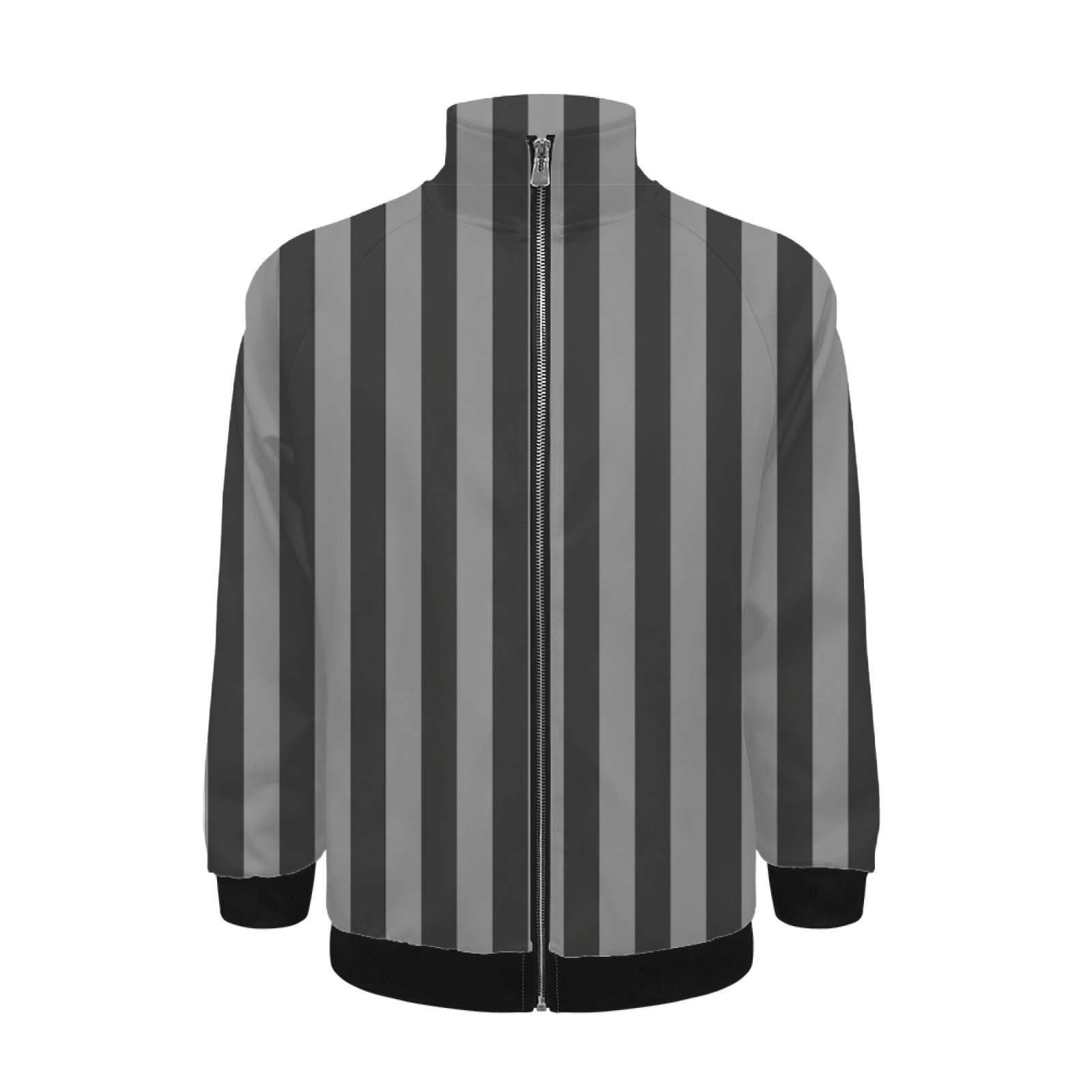 Black And Gray Vertical Stripes Jacket Men's Street Cool Long Sleeves ...