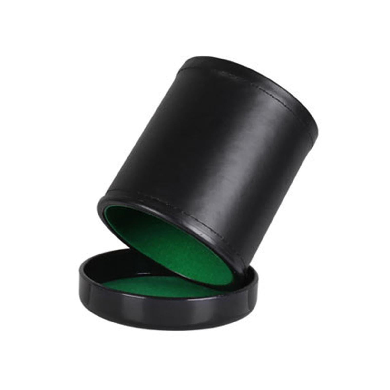 Black And Green Leather Dice Cup With Lid For Liars Dice Farkle Yahtzee ...