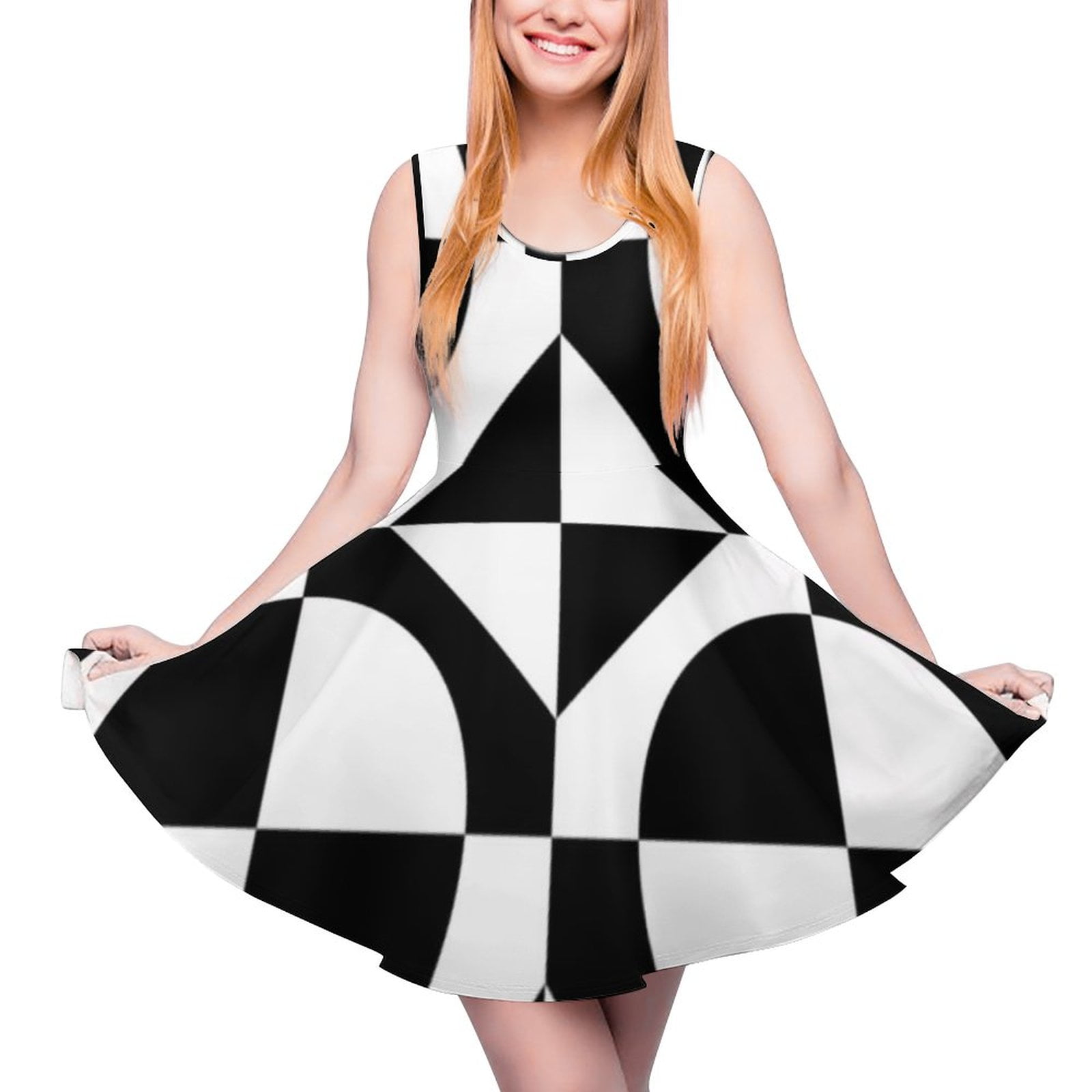 Black And Green Two T Dress Mod Checkers Pretty Dresses High Waist ...