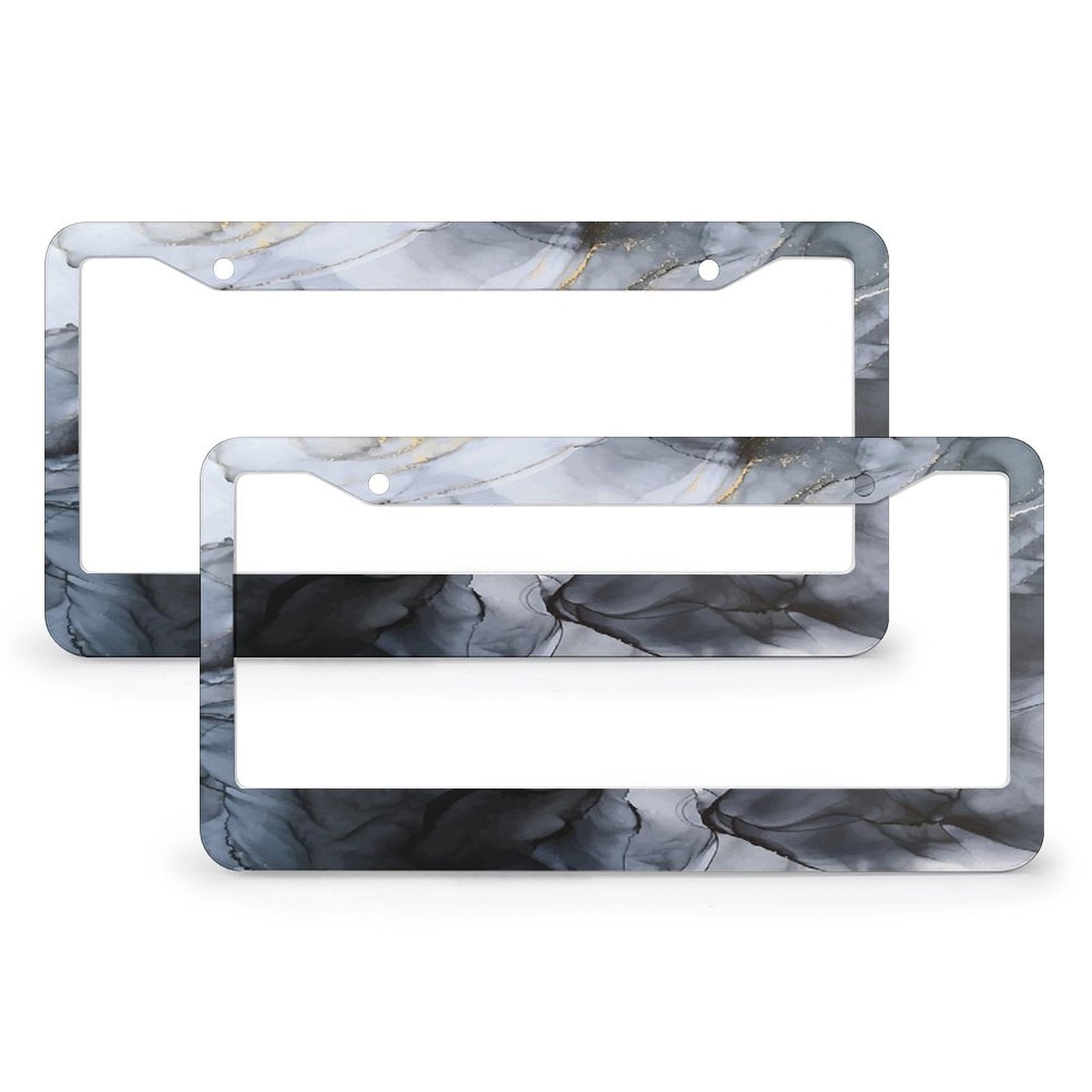 Black And Grey Abstract Aluminum Metal Car License Plate Frame Covers ...