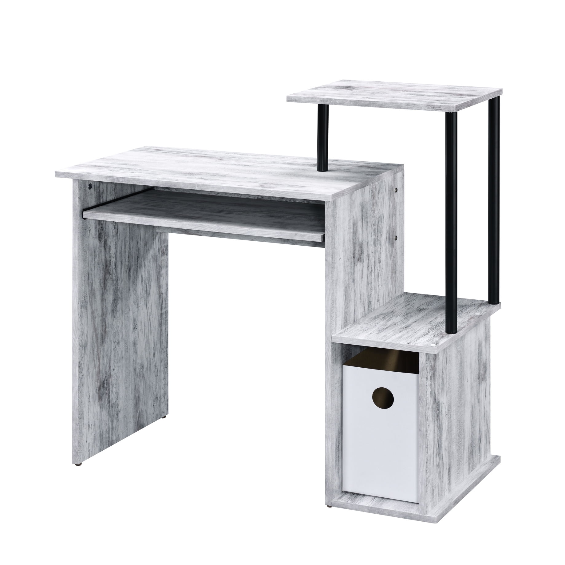 Black And Grey Workstation Desk With Keyboard Tray For Productive Tasks Versatile Console Usage ...