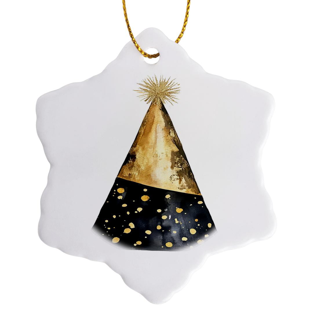 3drose, Black and Image of Gold New Years Eve Party Hat, 3 inch ...