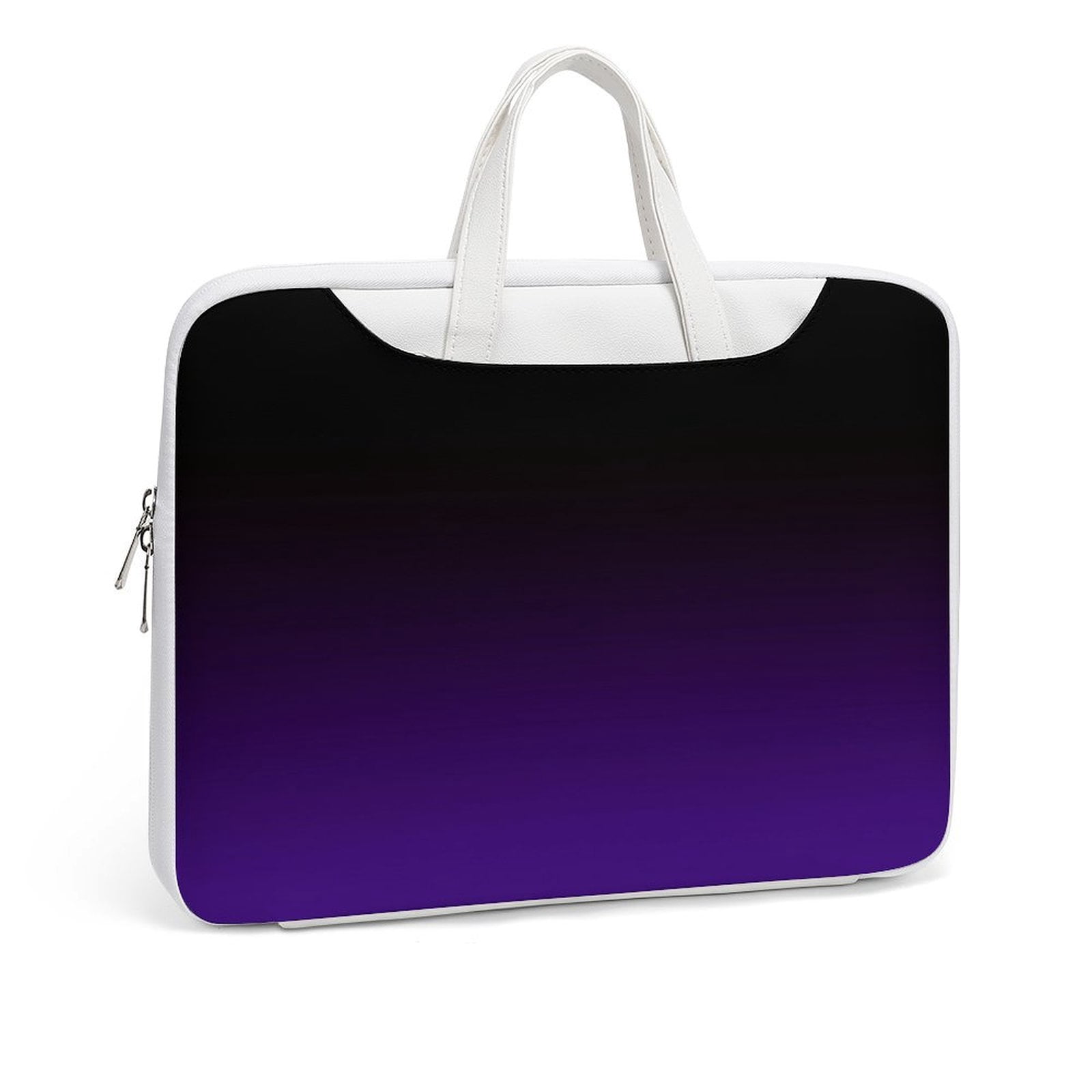 Black And Purple Gradient PU Leather Laptop Bag Women Man Office ...