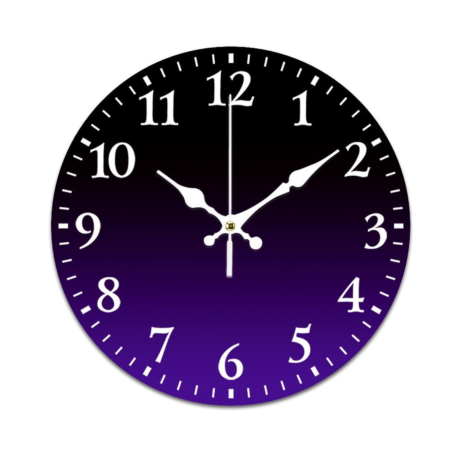 Black And Purple Gradient Wall Clock Modern Design Clocks Wall Hanging ...