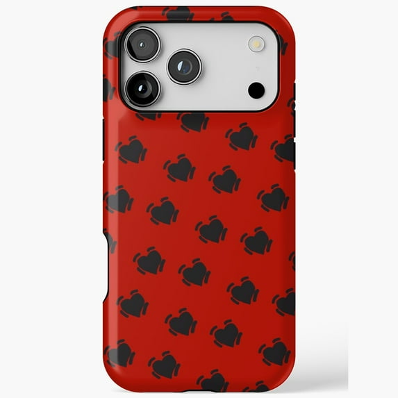 Black And Red Heart Pattern iPhone Case 17 through 11 Pro Max - Walmart.com