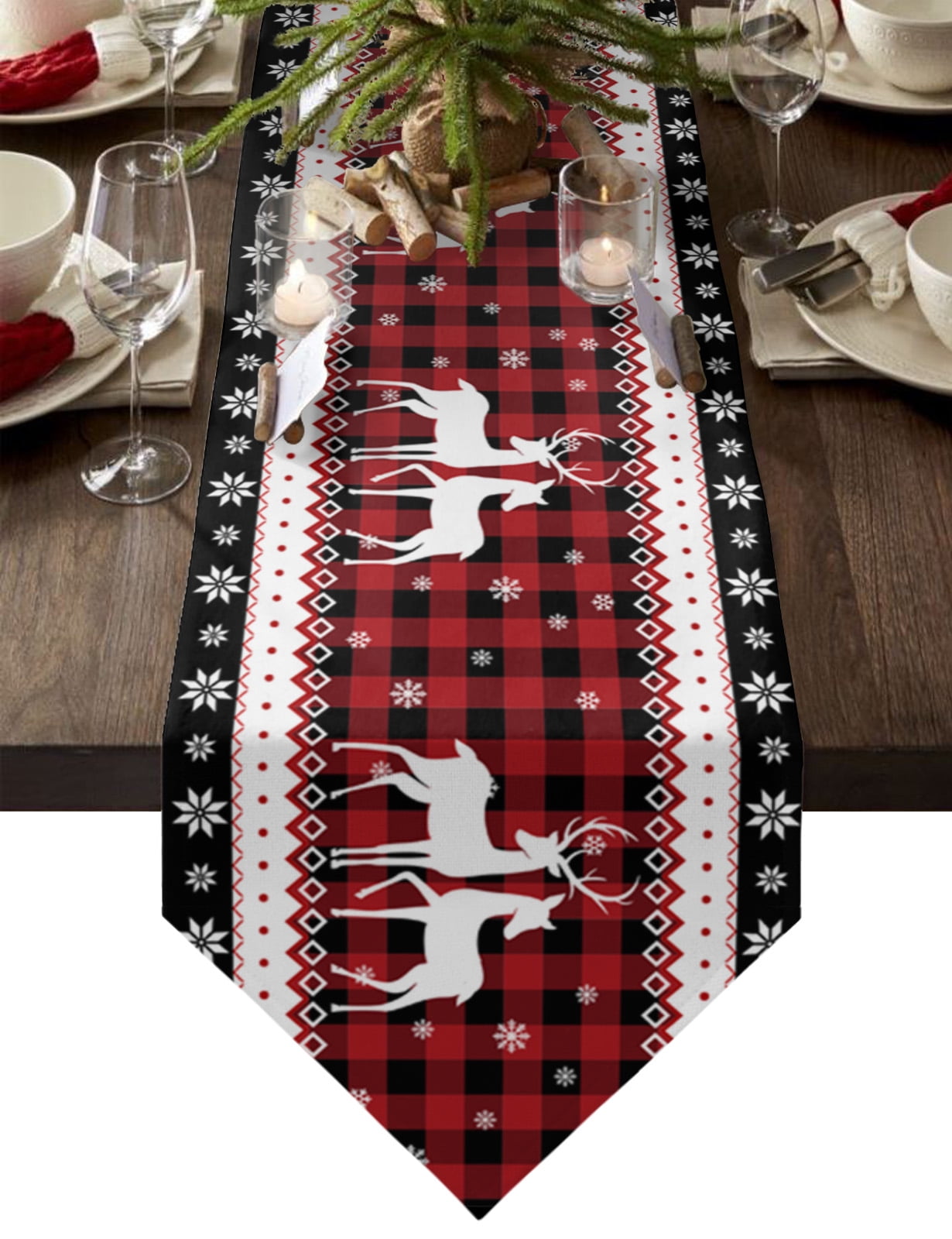 Black And Red Plaid Simple Home r Table Runner Wedding ration ...