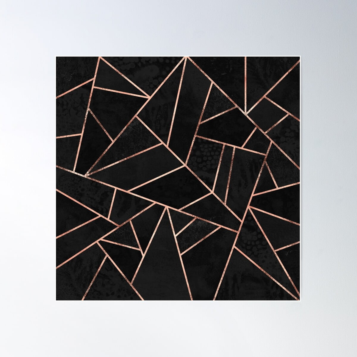 Black And Rose Gold Poster Wall Art, Modern Wall Decor For Living Room ...