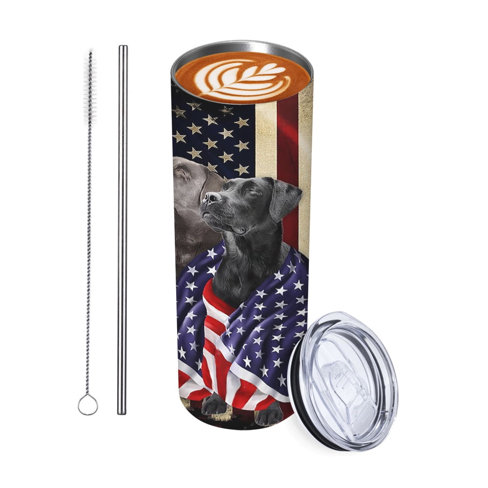 Black And Silver Labrador Retriever American Patriot 20oz Coffee Mug ...