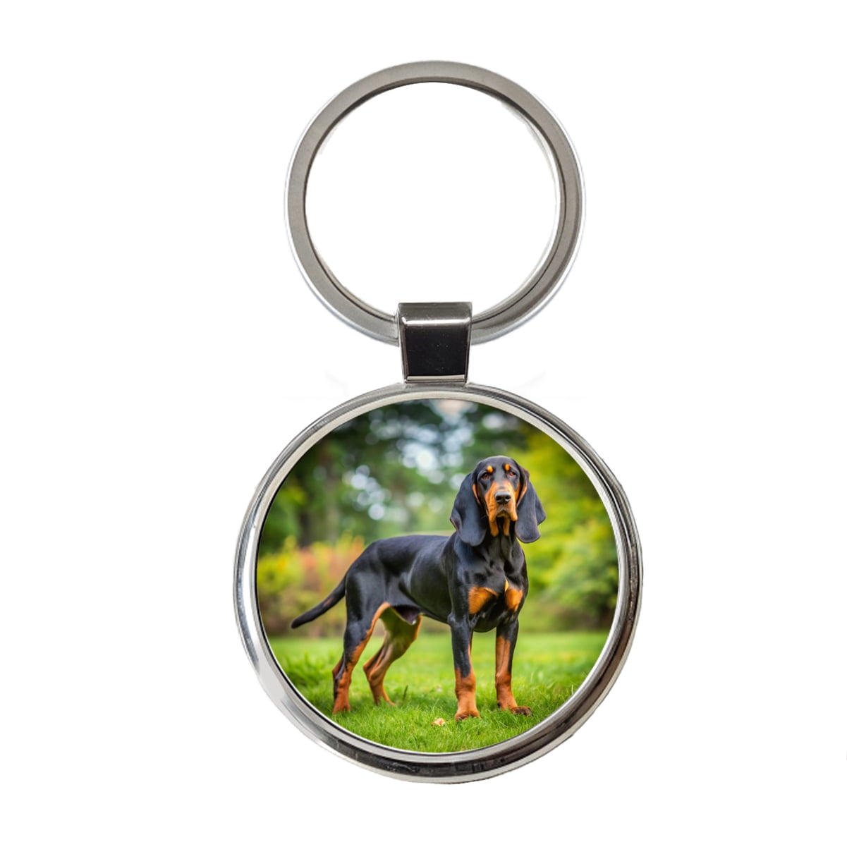 Black And Tan Coonhound Dog Photo Metal Round Keychain - Walmart.com