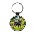 Black And Tan Coonhound Dog Photo Metal Round Keychain - Walmart.com