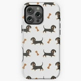 Black And Tan Dachshund Sausage Dog Illustration iPhone Case 17 11 12 ...