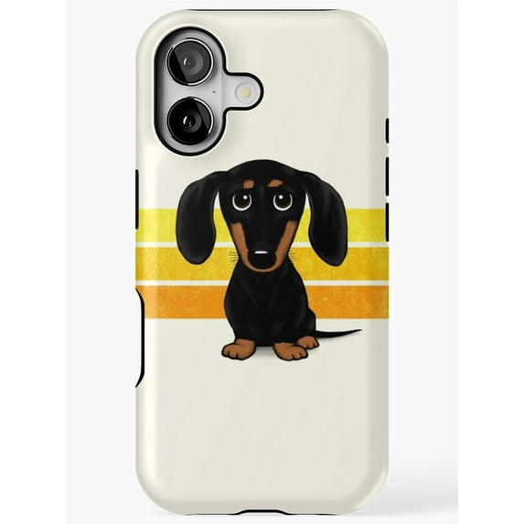 Black And Tan Smooth Coated Dachshund Cartoon Phone Case for iPhone 11 ...