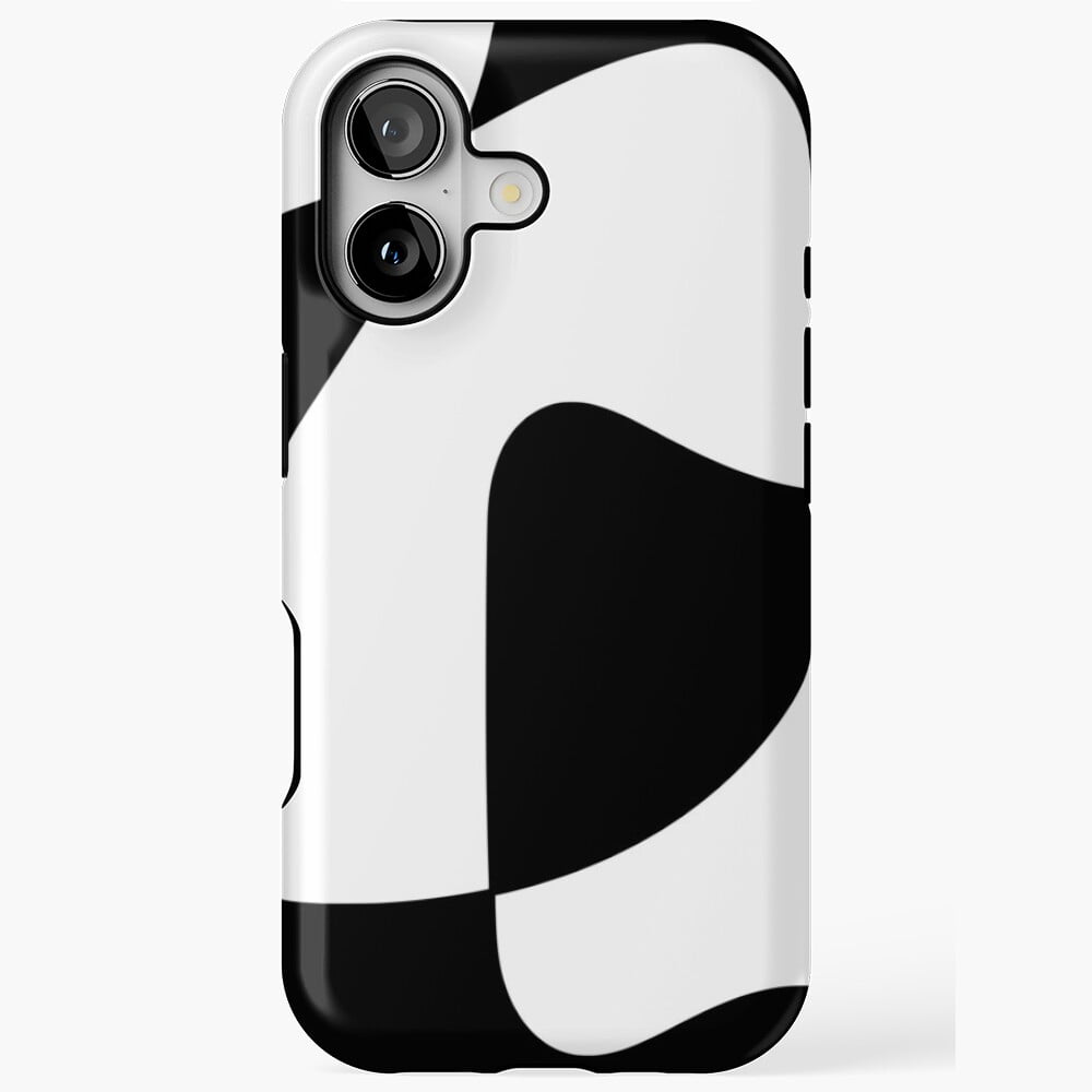 Black And White Abstract Modern Minimalistic Groovy Geometric Shapes ...