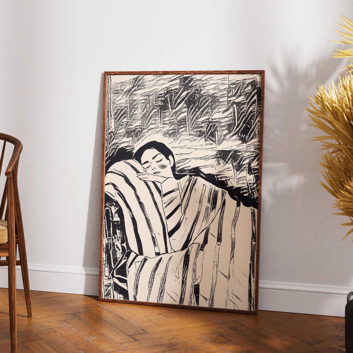 Black And White Abstract People Wall Art Contemporary Artwork ...
