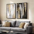 Black And White Abstract Poster Wall Art Minimalist Gold Prints For ...