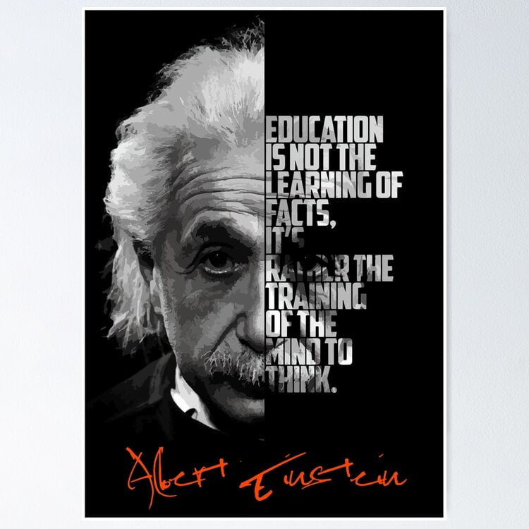 Black And White Albert Einstein Quote Poster. Poster- Unframed Poster ...