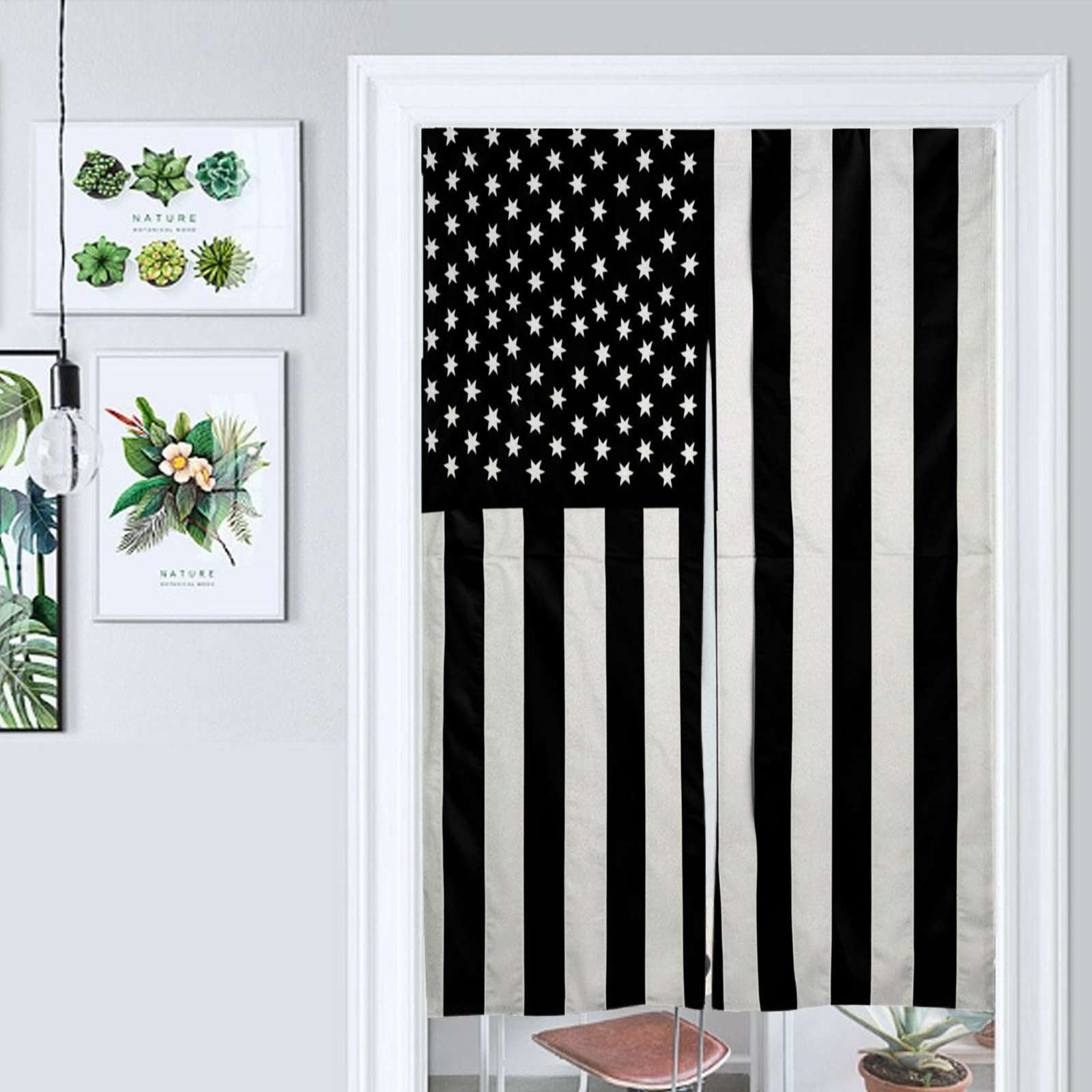 Black And White American Flag Door Curtain Nordic Living Room ...