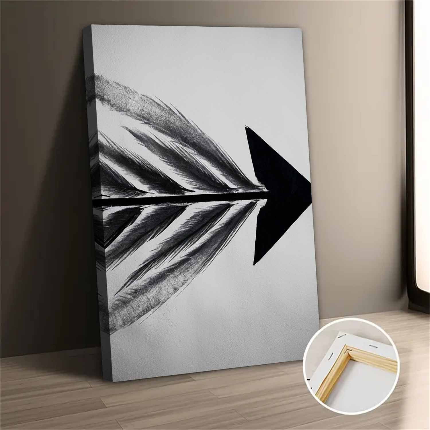 Black And White Arrow Abstract Canvas Wall Art - Walmart.com