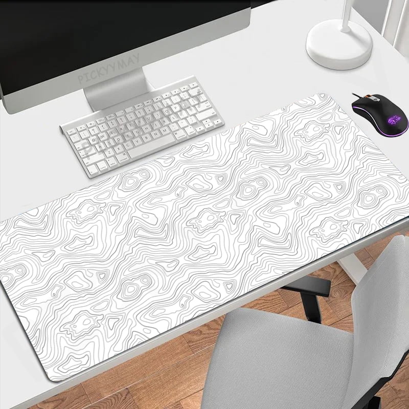 Black And White Art Large Mouse Pad Gradient Color Line 100x50cm Big ...