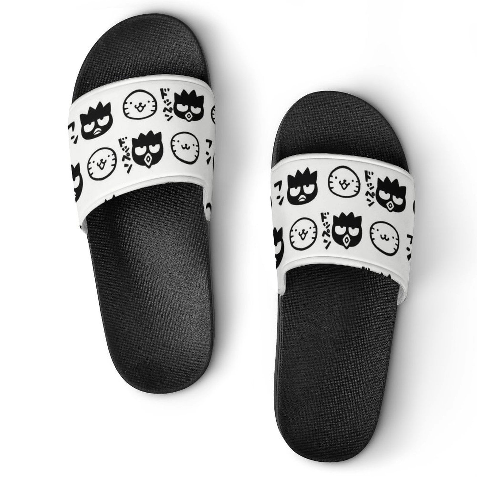 Black And White BadBadtz-maru56 Slide Sandals for Women,Ultra Comfort ...