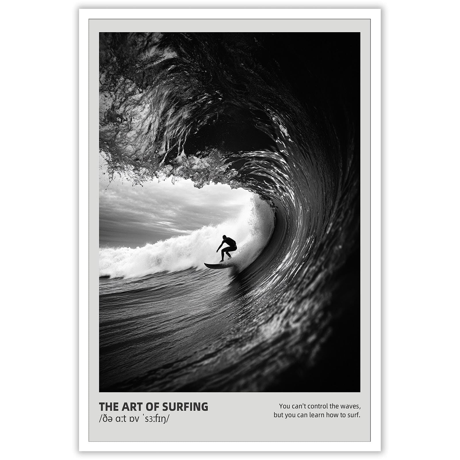 Black And White Beach Coastal Wall Art Surf Ocean Aesthetic Canvas ...
