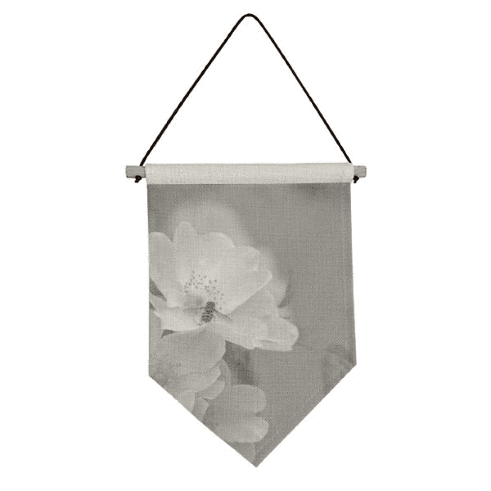 Black And White Beautiful Flowers Canvas Flag Hanging Wall Art Decor ...