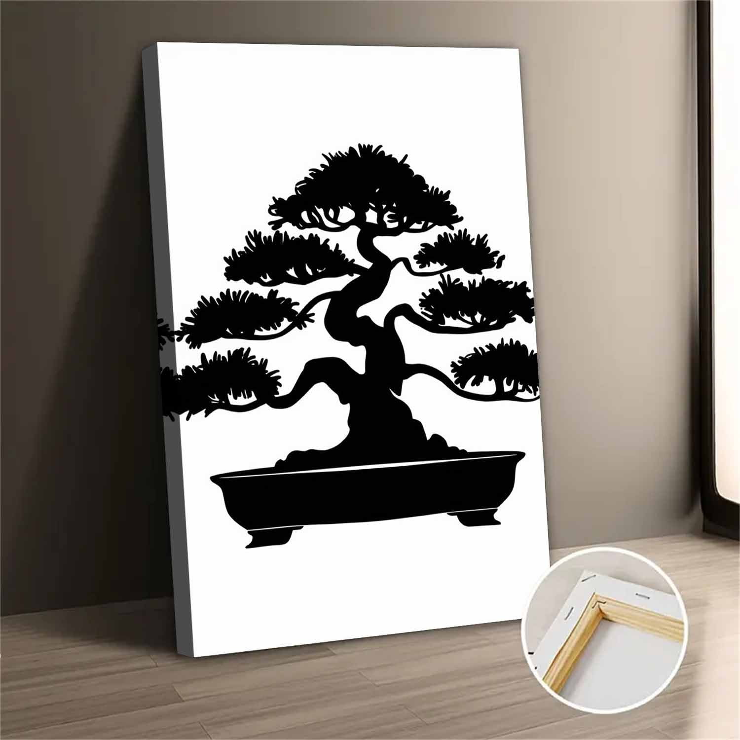 Black And White Bonsai Tree Canvas Wall Art For Living Room - Walmart.com