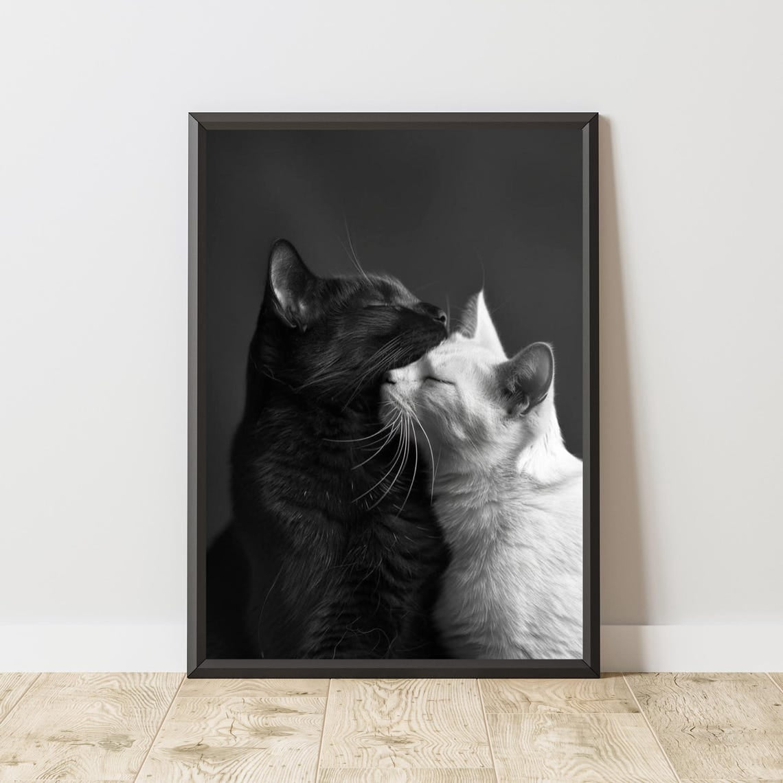 Black And White Cat Cute Love Cats Minimalist Animal Romantic Pet ...