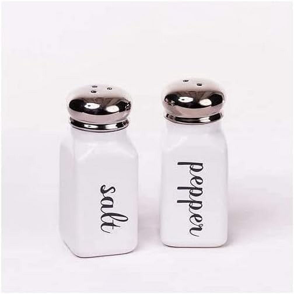 Black And White Ceramic Salt & Shaker Set - Classic Vintage Style ...
