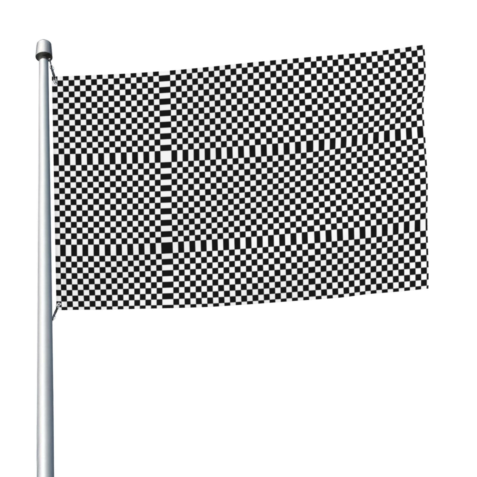 Black And White Checkered Flag 5x8 Ft Print Vivid Color Light-Weighted ...