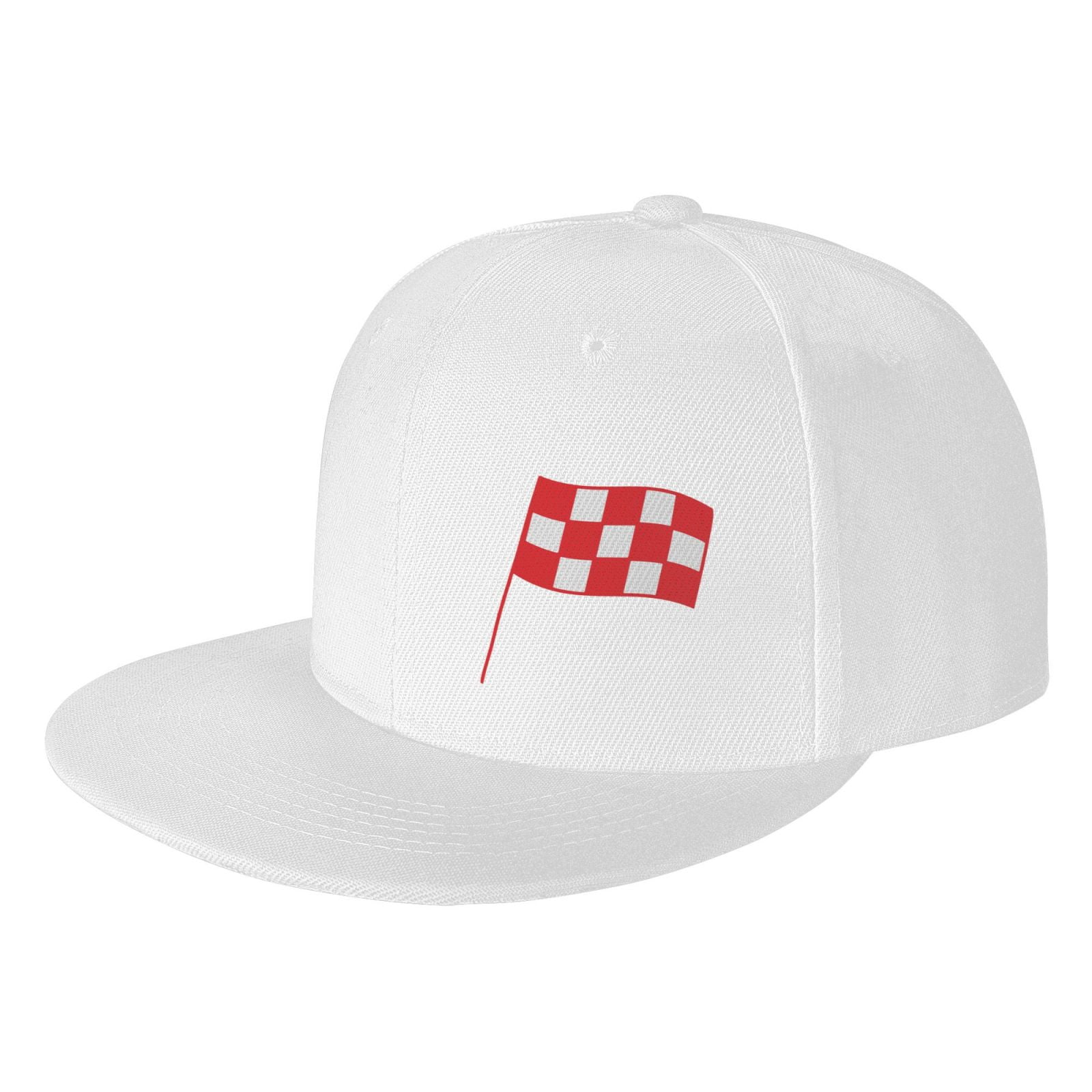 Black And White Checkered Flag Men And Women Baseball Cap Adjustable Flat Bill Hats Trucker Hat ...