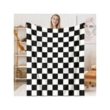 Black And White Checkered Pattern Soft Throw Blanket - Multicolor 13 ...