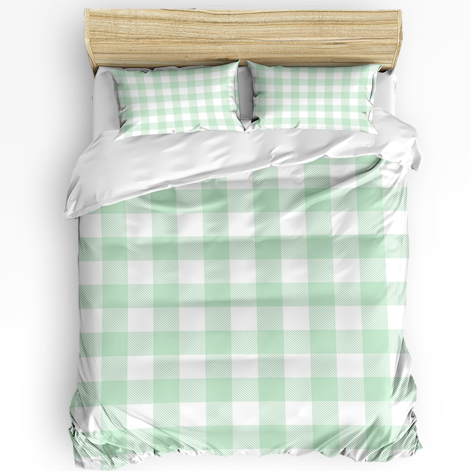 Black And White Checkered Simple Plaid 3pcs Duvet Cover Set with Pillow ...