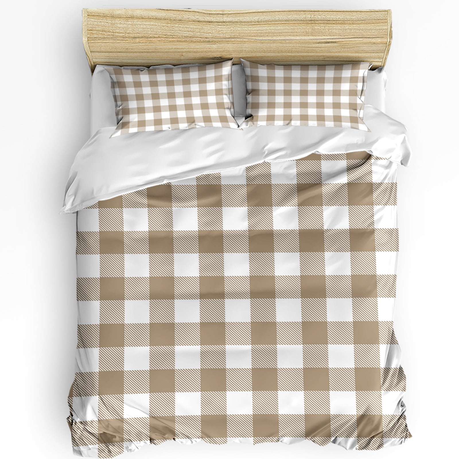 Black And White Checkered Simple Plaid 3pcs Duvet Cover Set with Pillow ...