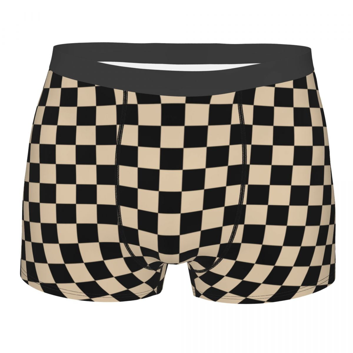 Black And White Checkered Underwear Men Sexy Print Customized Geometric ...