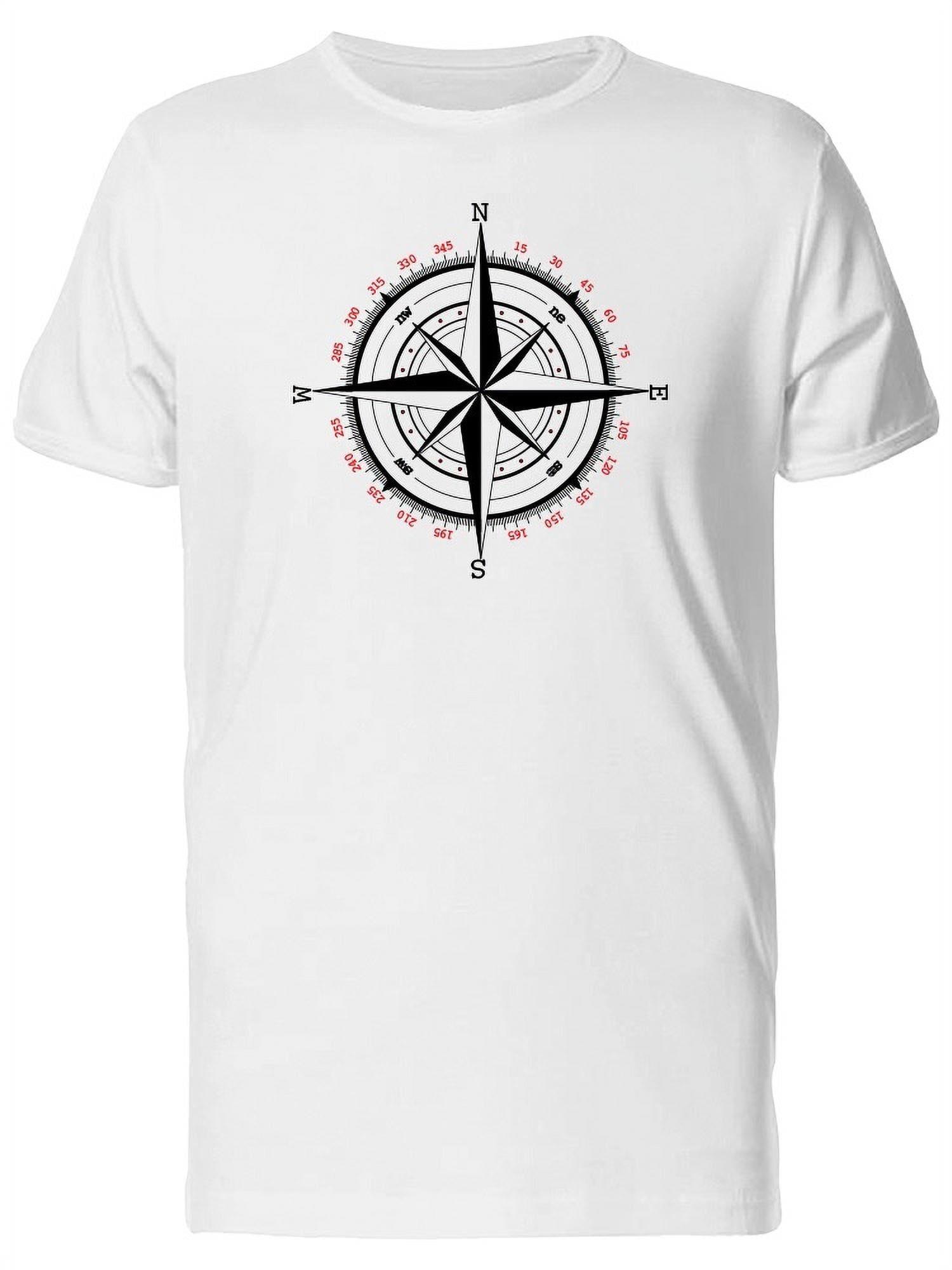 Black And White Compass Logo T-Shirt Men -Image by Shutterstock, Male ...