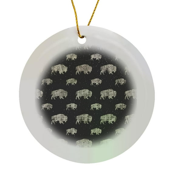 3drose, Black and White-cool Winter Animal Buffalo and Snow Pattern ...