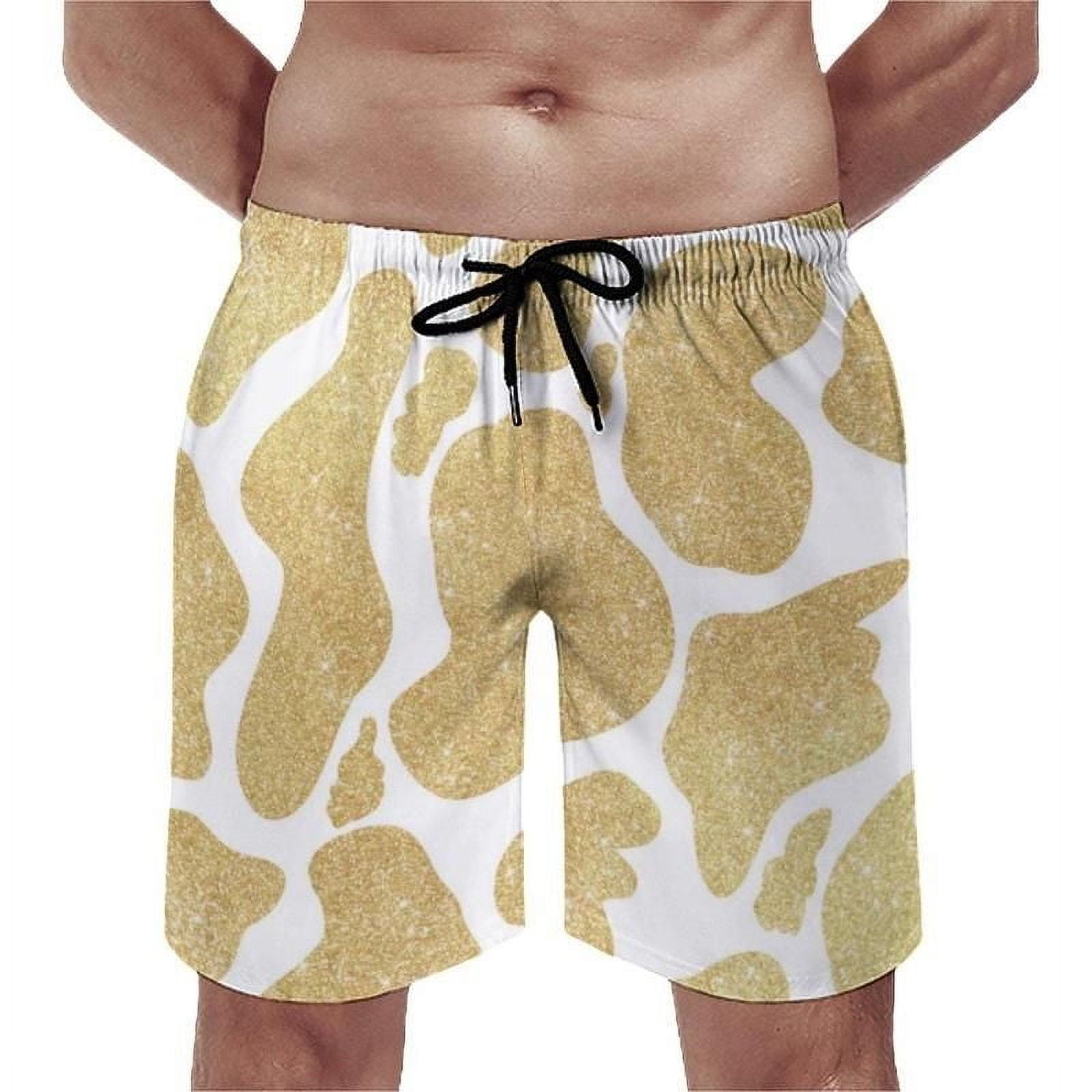 Black And White Cow 3d Print Beach Shorts Men Surf Board Shorts Summer ...