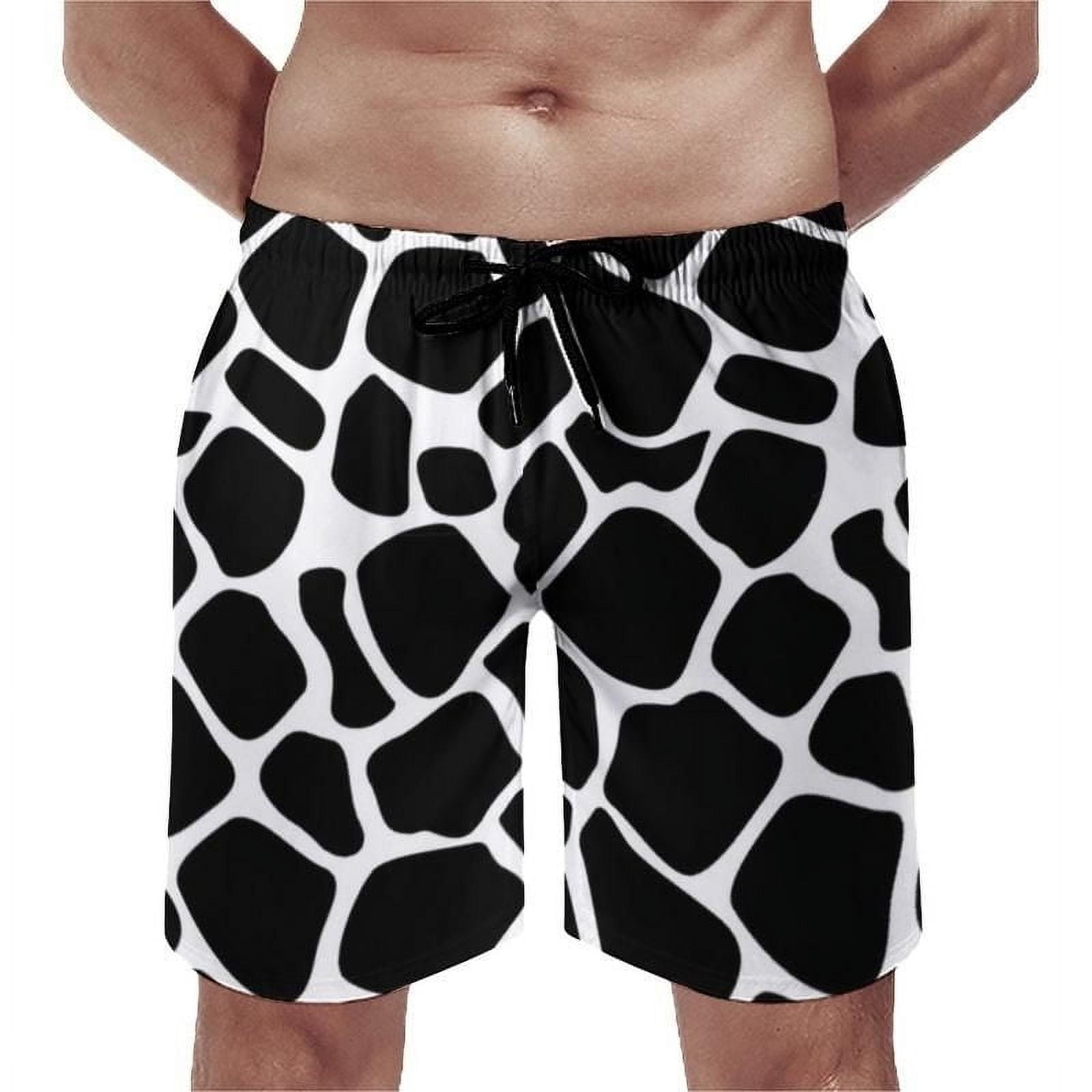 Black And White Cow 3d Print Beach Shorts Men Surf Board Shorts Summer ...